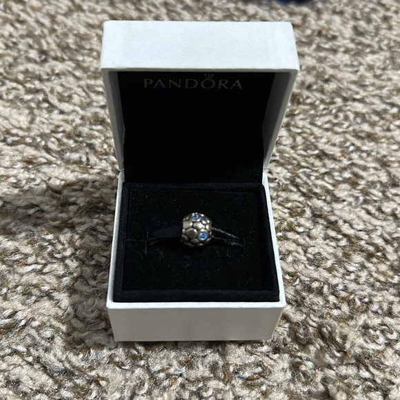 Pandora | Jewelry | Pandora Charm Silver Bubbles Blue Stones | Poshmark